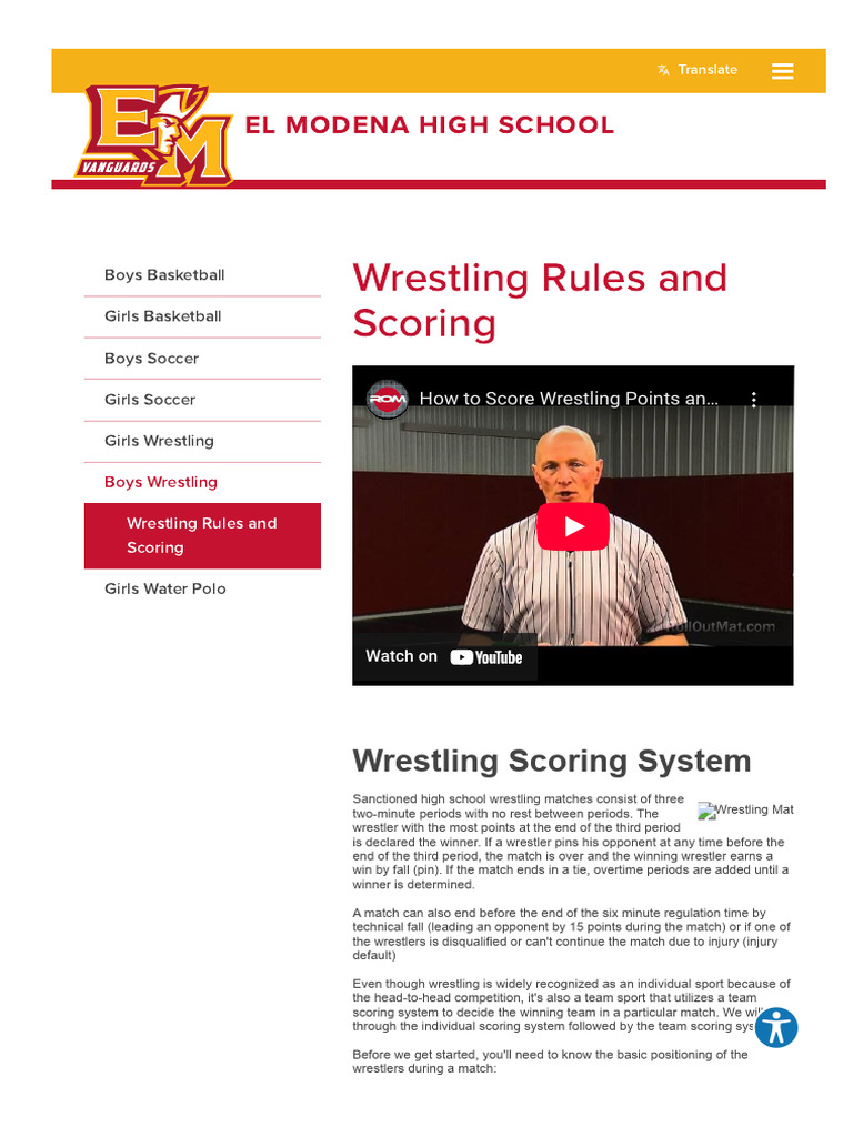 WWW Elmodenahs Org Athletics Winter Sports Wrestling Wrestling Rules ...