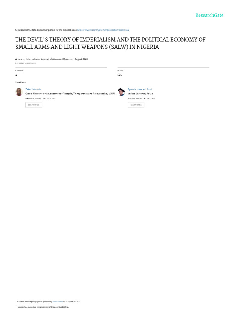 The Devils Theory of Imperialism | PDF | Firearms | Nigeria