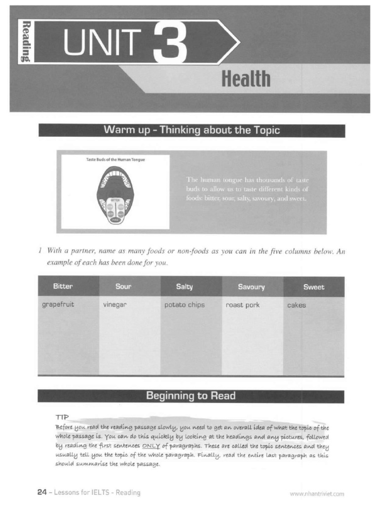 Reading - Unit 3 - Health | PDF