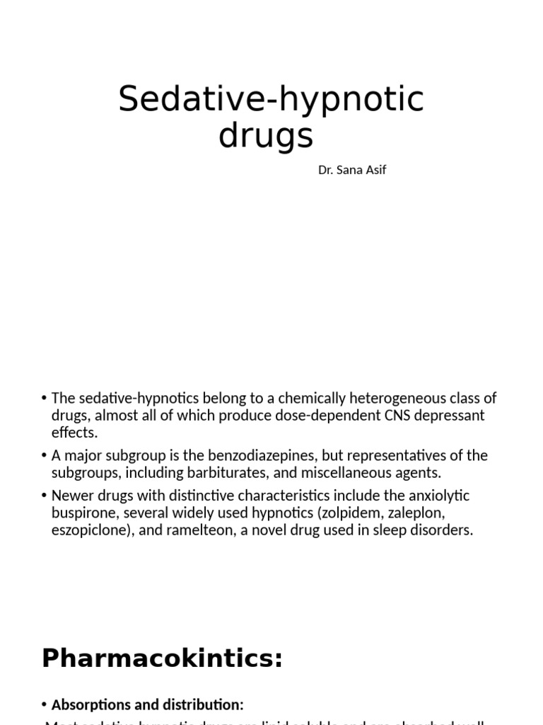 Overview of Sedative-Hypnotic Drugs | PDF | Benzodiazepine | Drugs