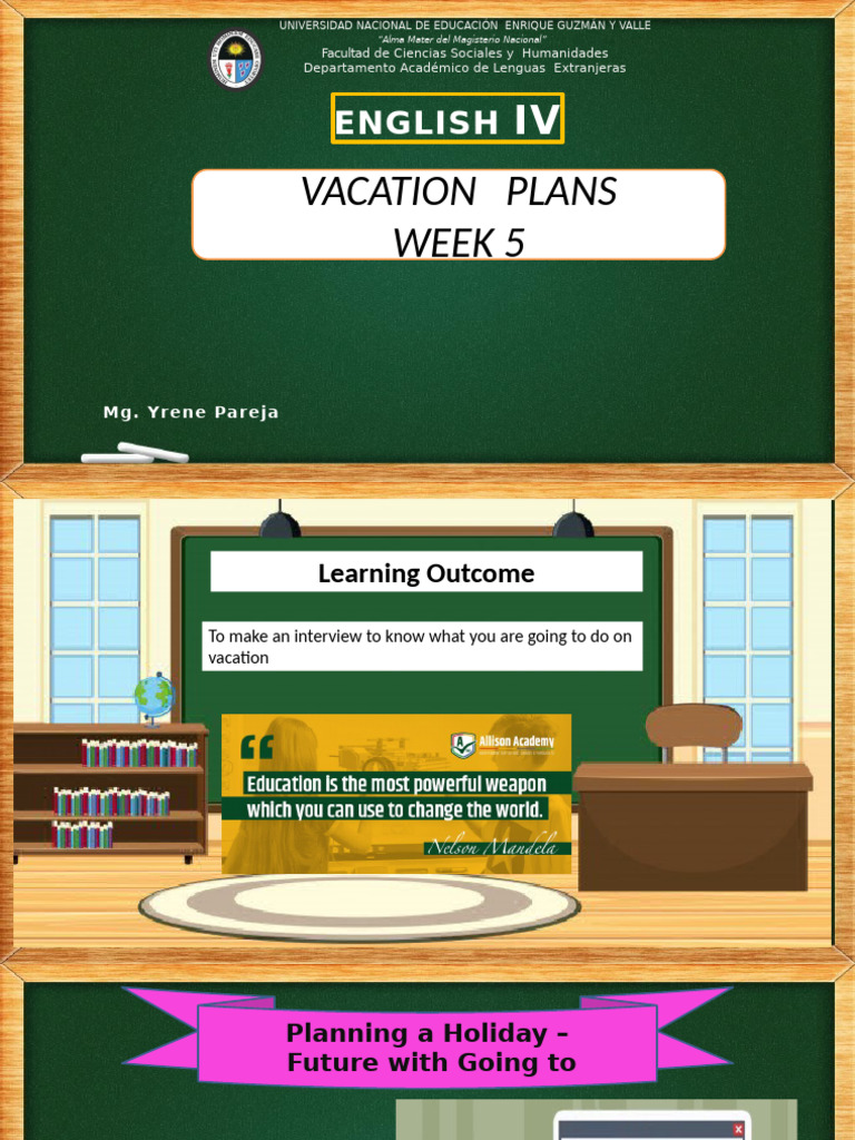 English IV: Vacation Plans Activities | PDF