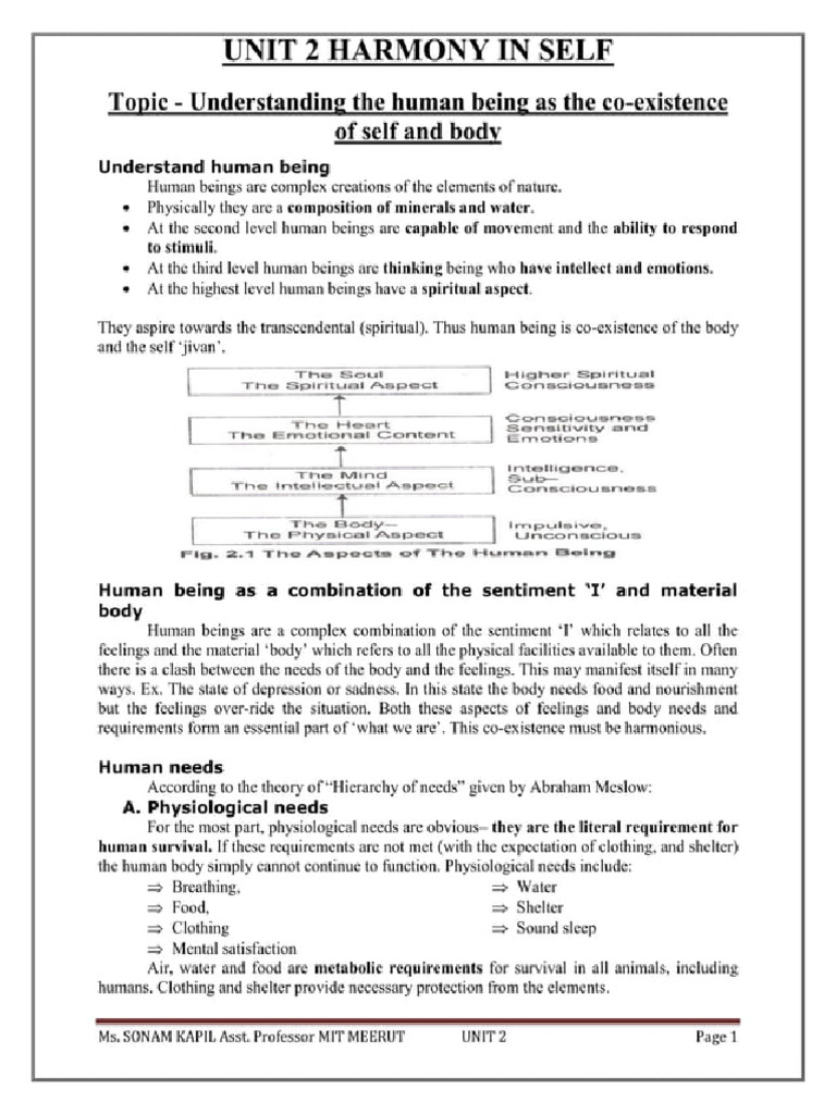 Human Values Unit 2 Notes | PDF