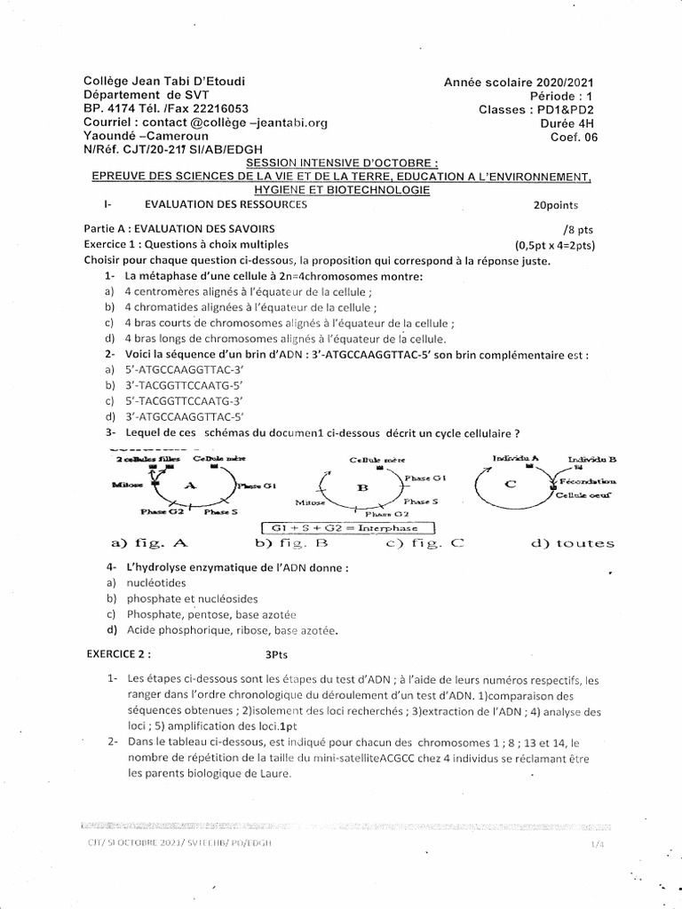 Orni Coll Jean Tabi SVTEEHB PD Seq1 2021 | PDF