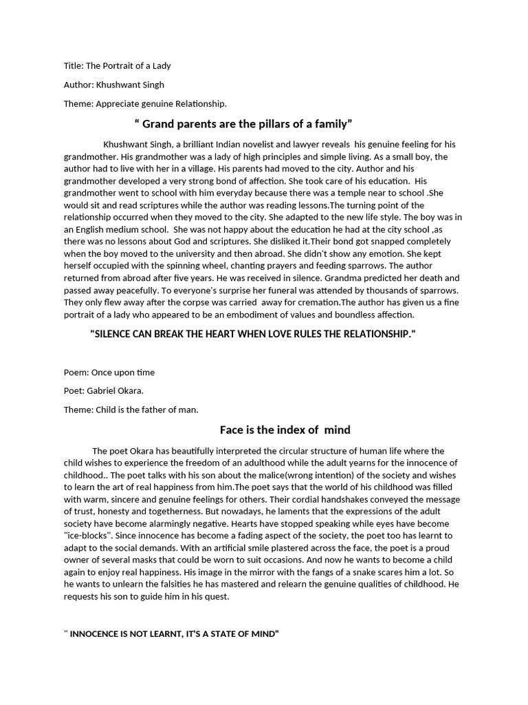 " Grand Parents Are The Pillars of A Family": "Silence Can Break The ...