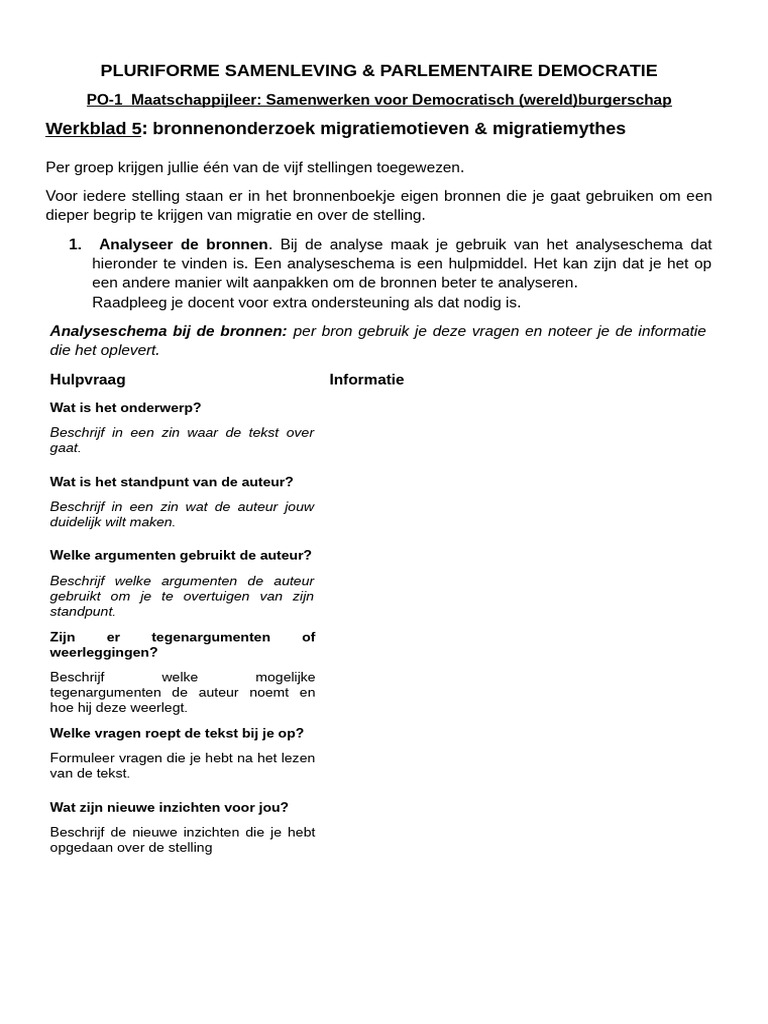 Werkblad 5 PO Deel 2 PluSa 2025 | PDF