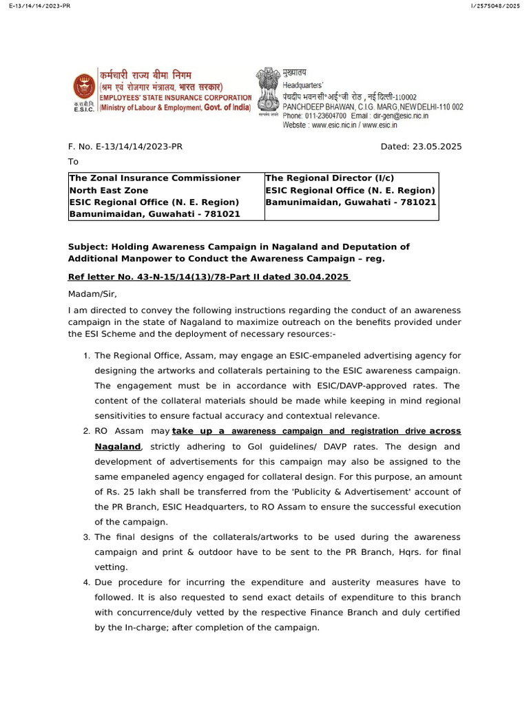 Letter - Awareness Campaign - Nagaland | PDF