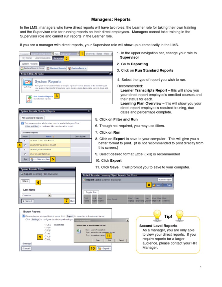 Supervisor Guide To Reporting | PDF