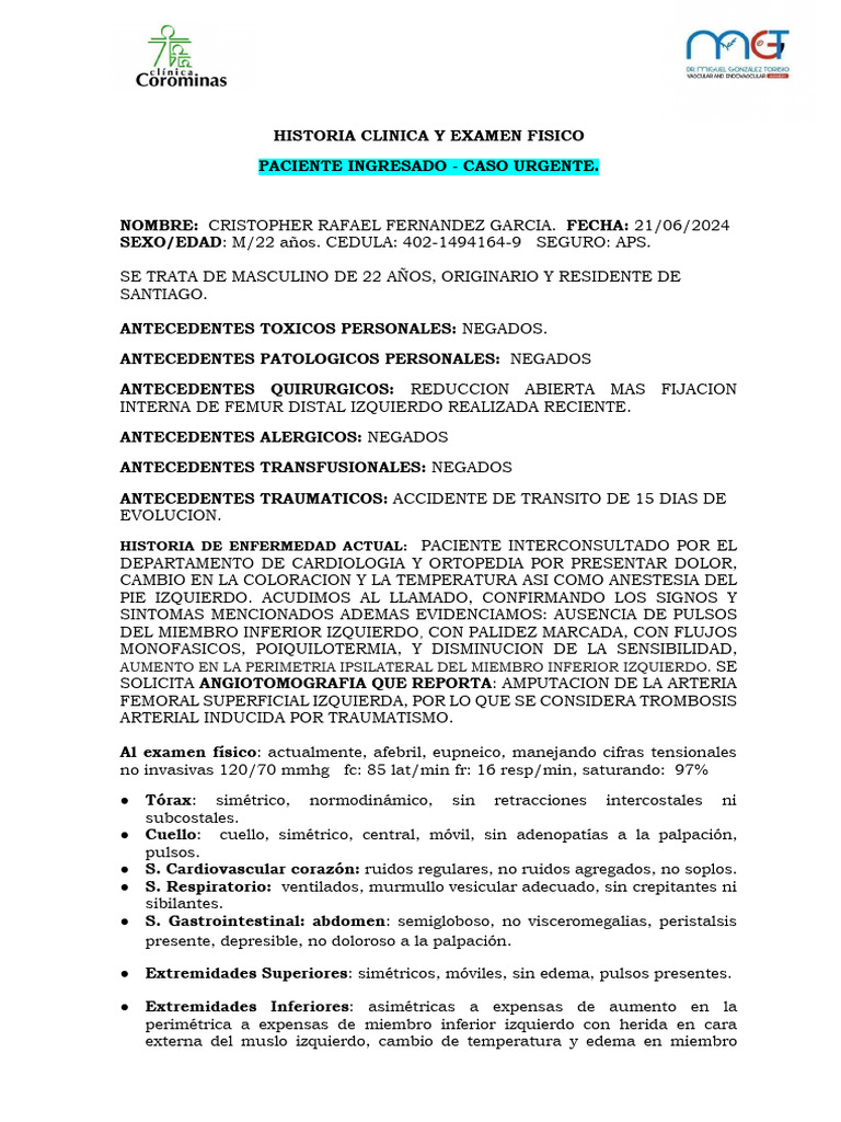 Cristopher Fernandez APS | PDF | Pierna humana | Angiología