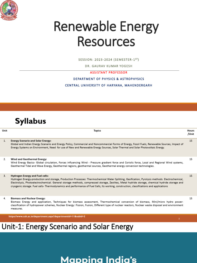 Renewable Energy Resources Overview 2023 | PDF | Fuel Cell | Hydrogen