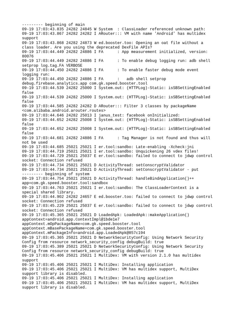 Com - Gk.speed - Booster.tool Logcat | PDF | Text File | Java (Programming Language)