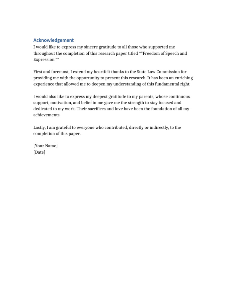 Acknowledgement Without Teacher | PDF