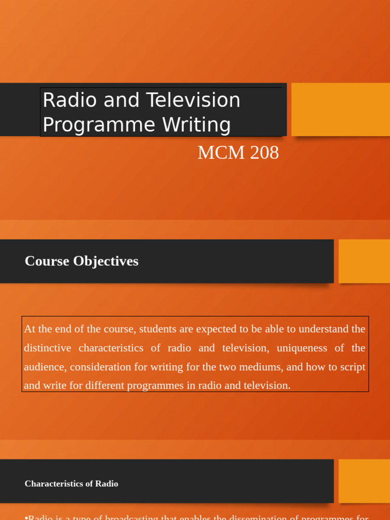 Radio and TV Programme Writing Guide | PDF | Broadcasting | Radio