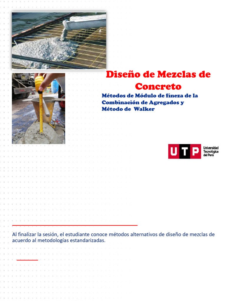 S09-Diseño de Mezclas, Metodos MF, Walker | PDF | Hormigón | Arquitectura