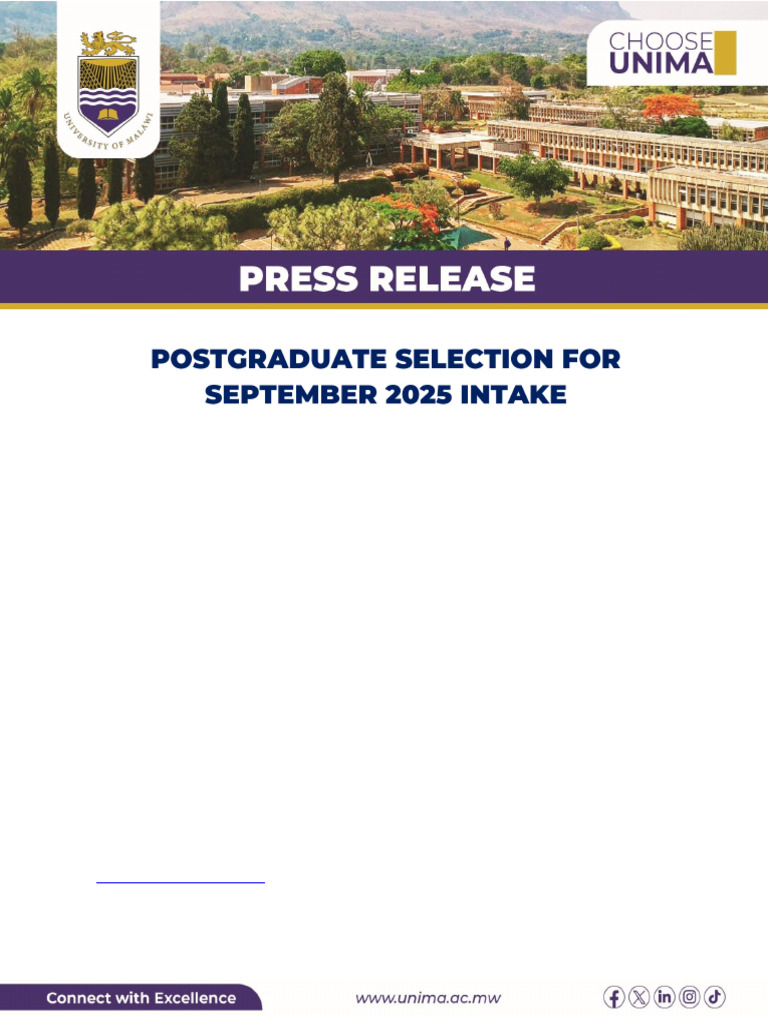 UNIMA Postgraduate Selection 2025 List | PDF | Higher Education ...