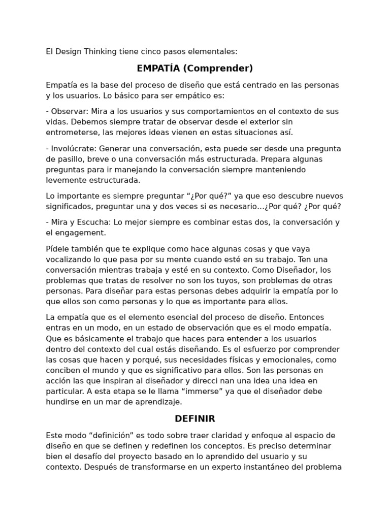 Design Thinking | PDF | Pensamiento | Diseño