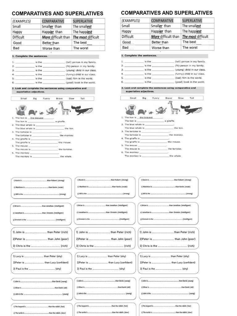 Superlatives Vs Comparatives | PDF | Organisms | Ornithology