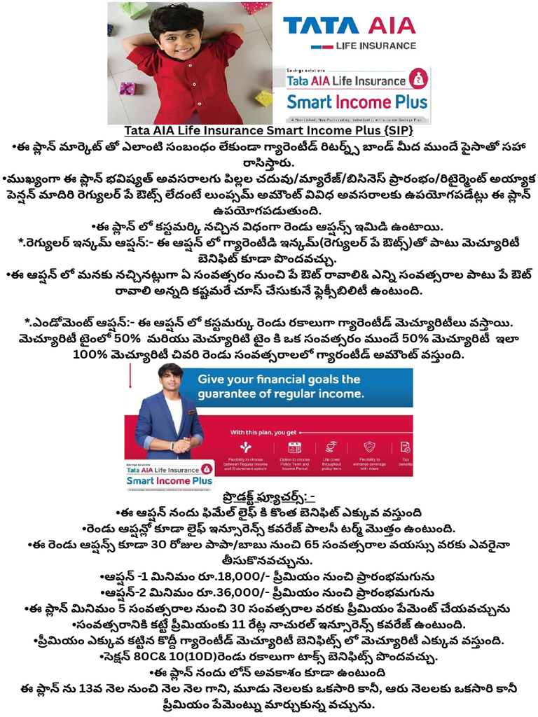Smart Income Plus 2 Pages | PDF