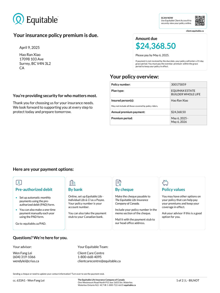 Billing Notice | PDF | Cheque | Payments