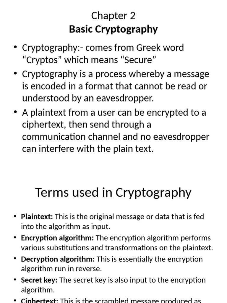Chapter 2 Cryptography | PDF | Cryptography | Public Key Cryptography