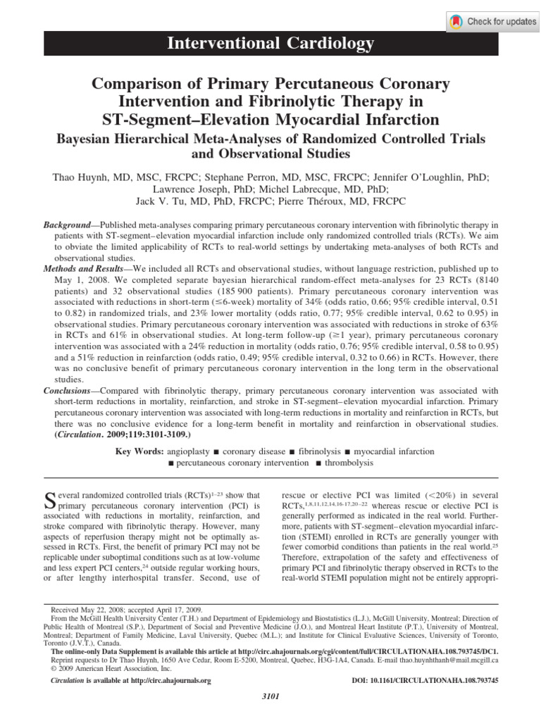 Huynh Et Al Comparison of Primary Percutaneous Coronary Intervention ...