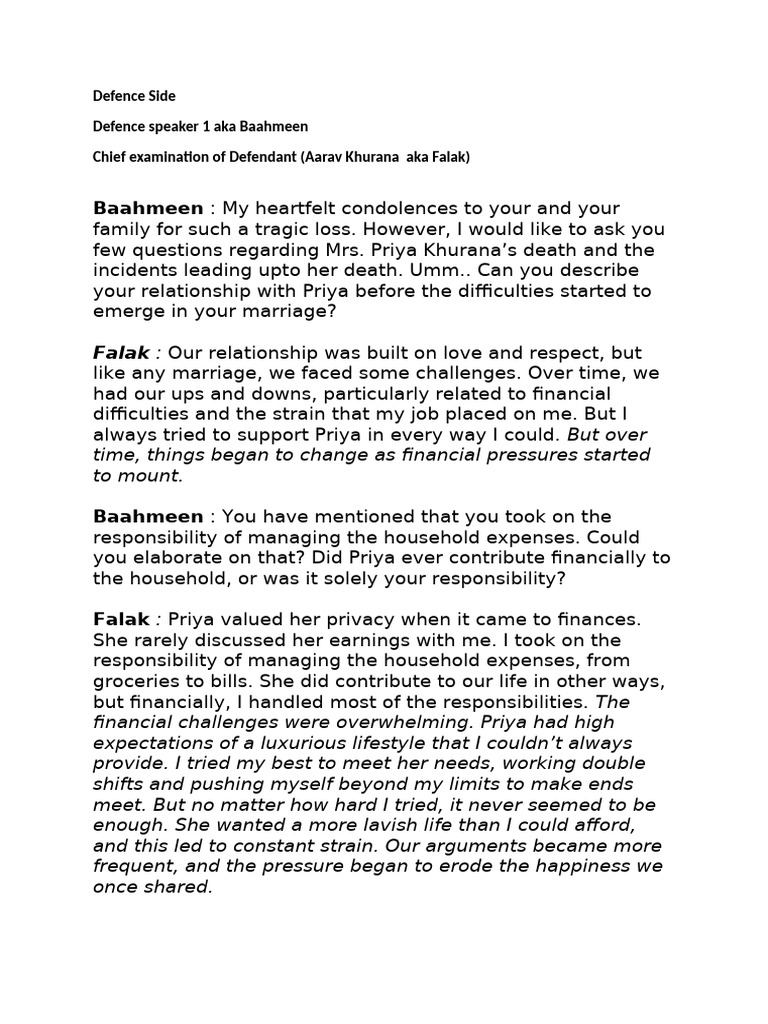 Chief Examination of Defendant by DS1 | PDF