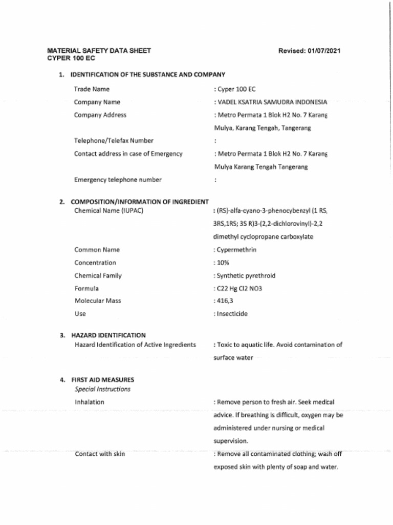 SDS Cyper 100EC Scan | PDF