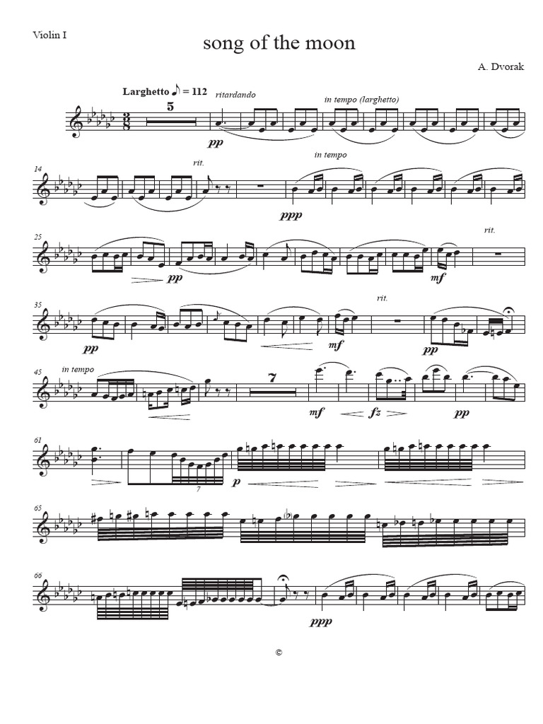 Dvorak's Song of the Moon Sheet Music | PDF | Tempo | Musicology