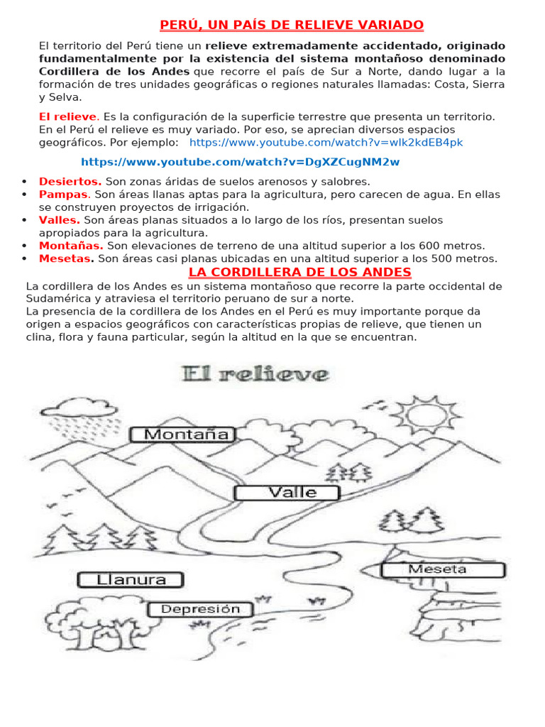 Relieve Variado del Perú y sus Características | PDF