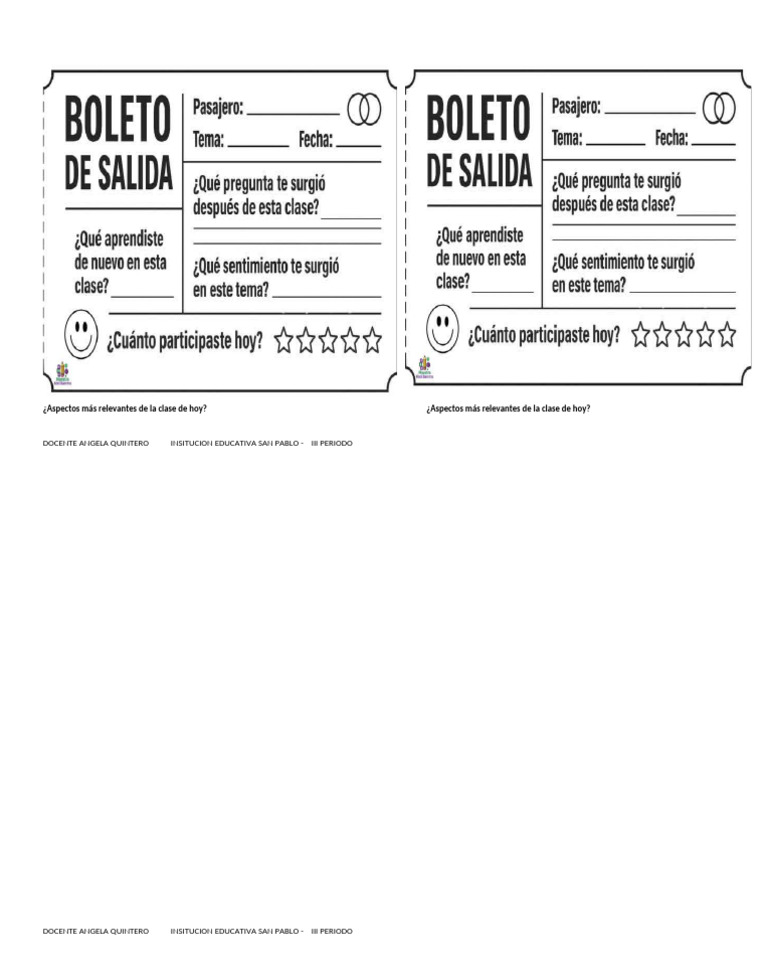 Boleto de Salida 2025 Listo | PDF