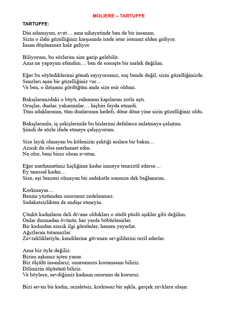 Moliere - Tartuffe | PDF