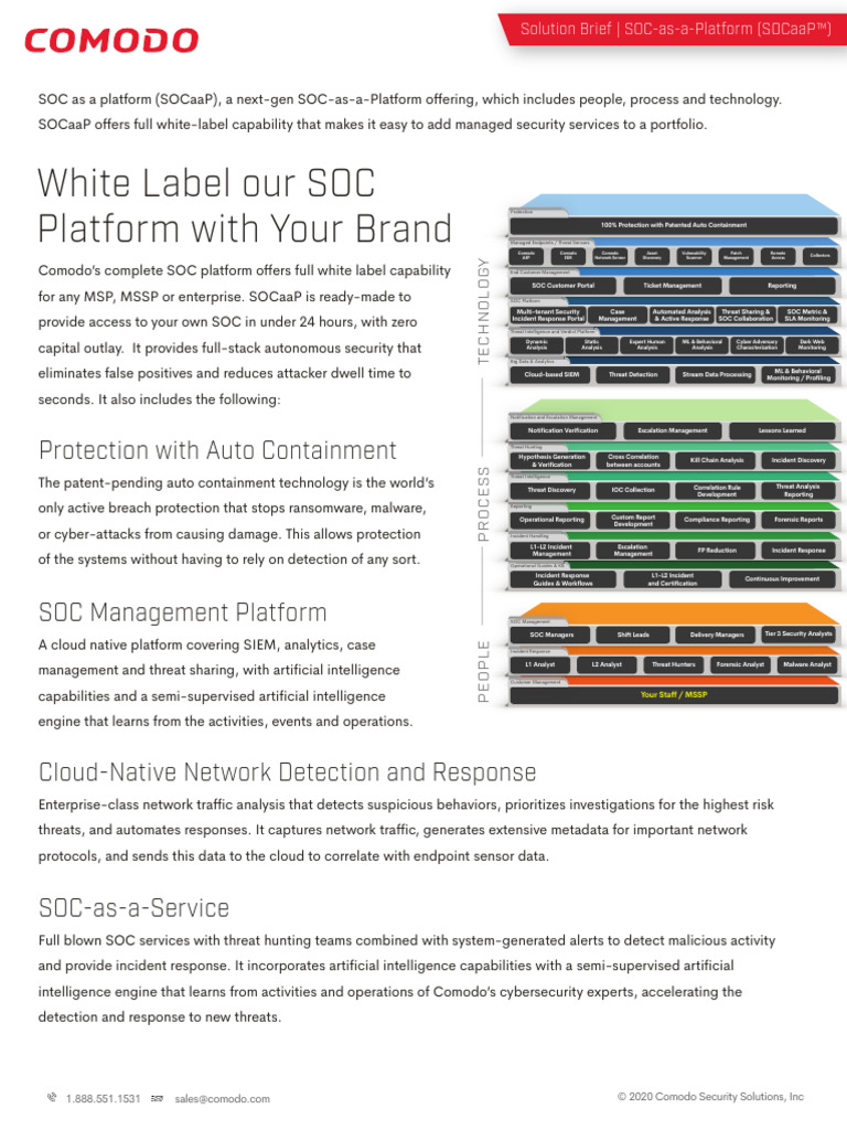 Comodo SOCaaP Solution Brief 1 | PDF | Information Technology Management | Secure Communication