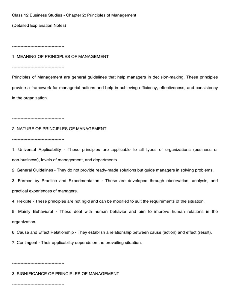 Principles of Management Explained | PDF | Business | Economies