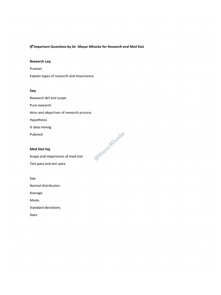 Research IMP by Dr. Mayur Mhaske | PDF