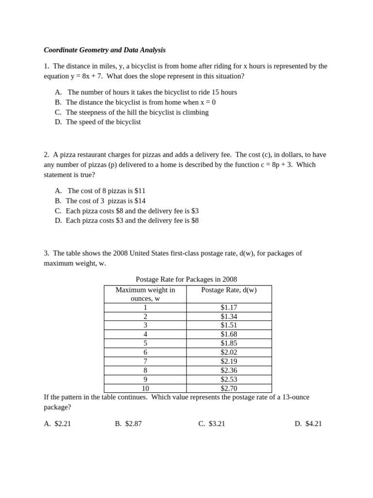 Coordinate Geometry and Data Analysis | PDF