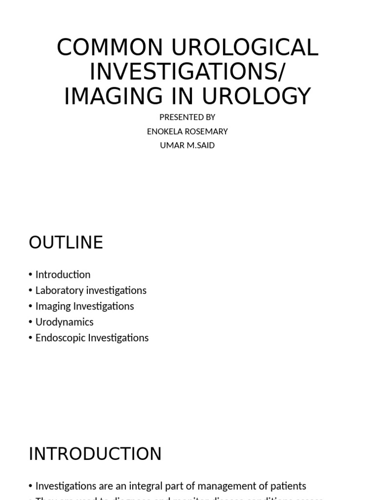 Investigations in Urology | PDF | Prostate Specific Antigen | Kidney