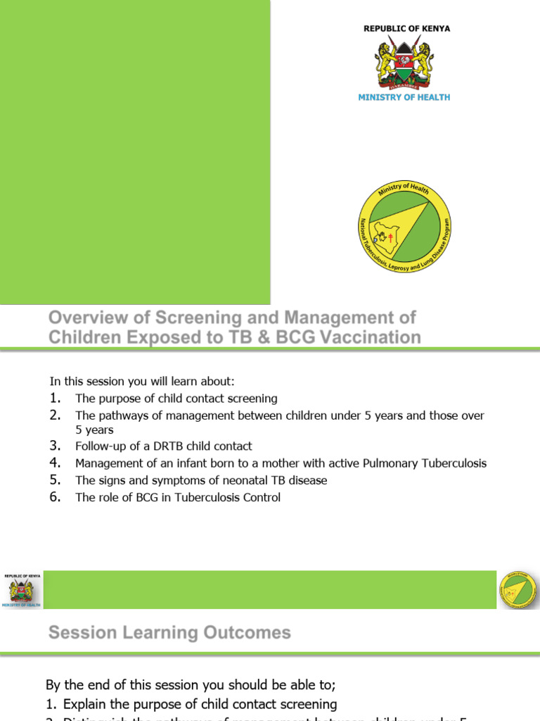 Screening and Management of Children Exposed To TB BCG Vaccination ...