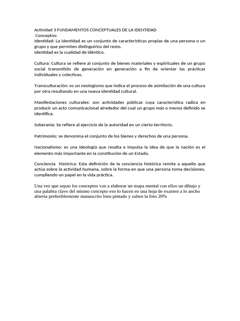 Fundamentos de Identidad y Cultura | PDF