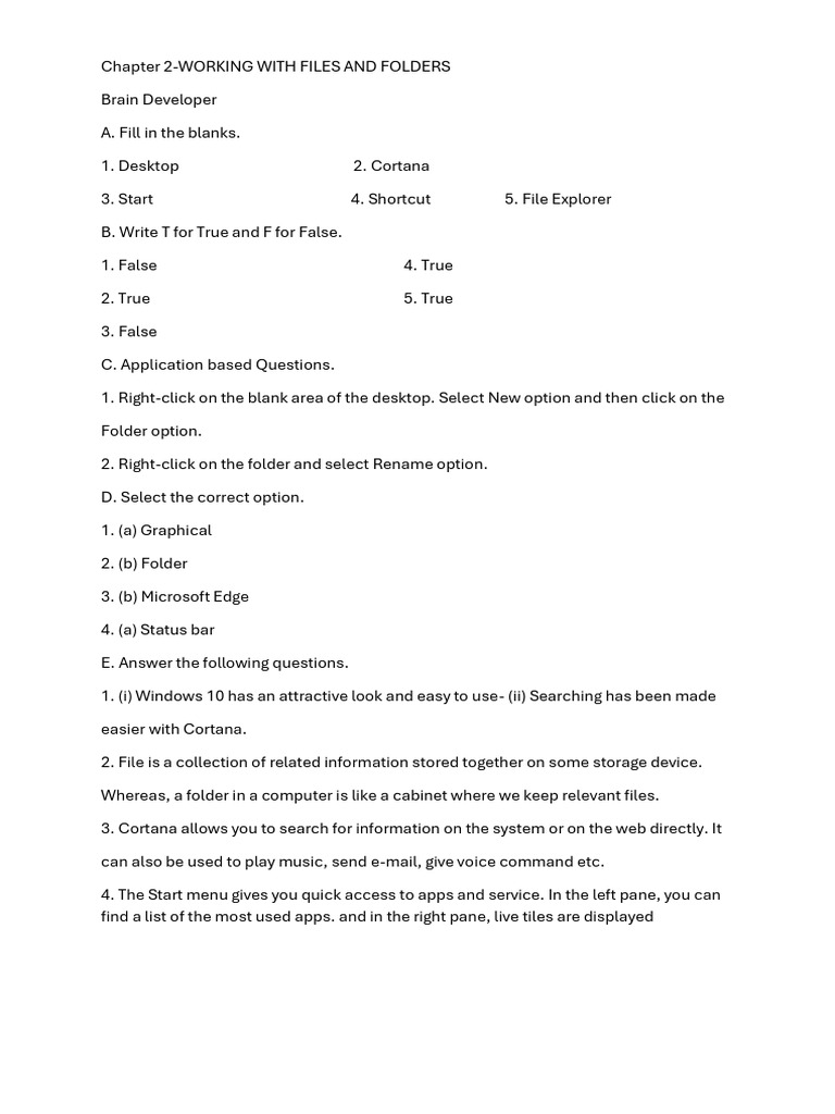 Grade 4 - Chapter 2-Working With Files and Folders - 250612 - 092710 | PDF