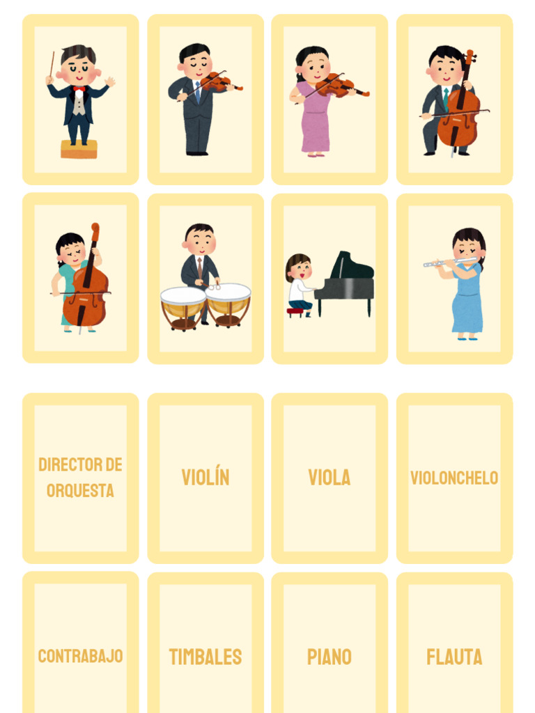 Instrumentos Musicales - Tarjetas Educativas | PDF