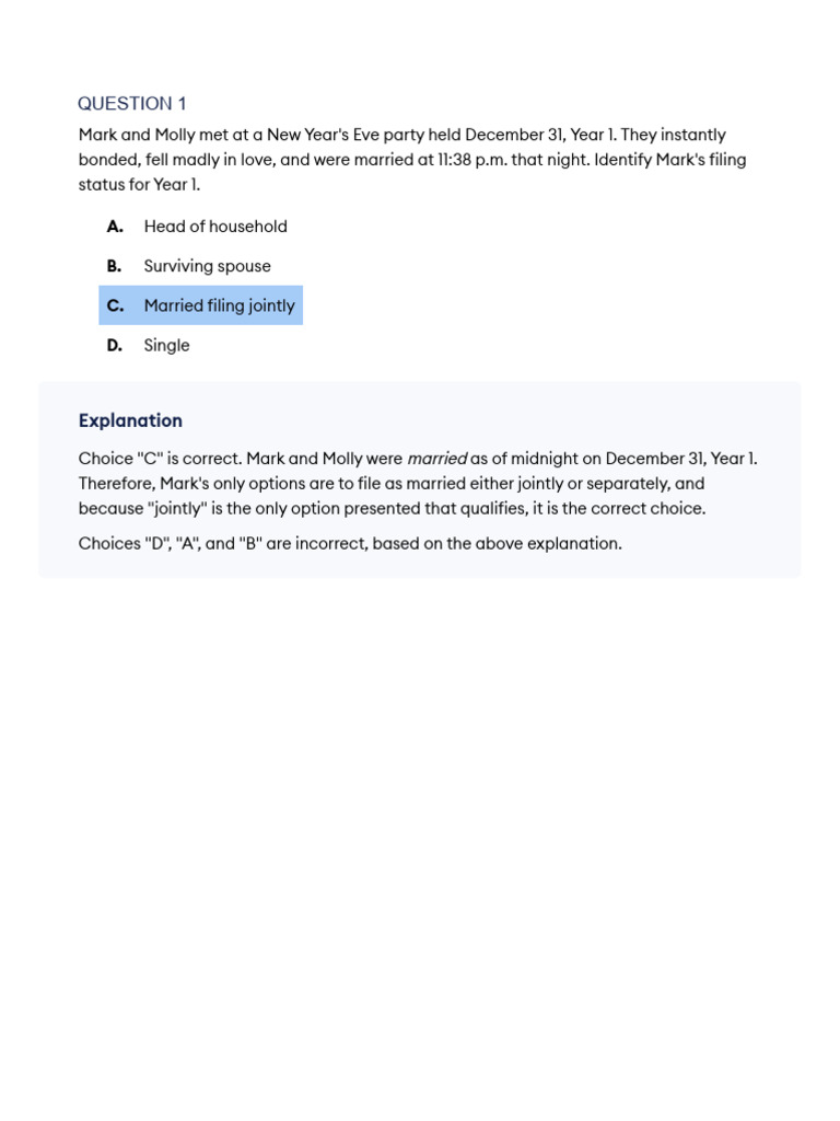 M1 Filing Requirements and Filing Status - Answers | PDF | Taxes ...