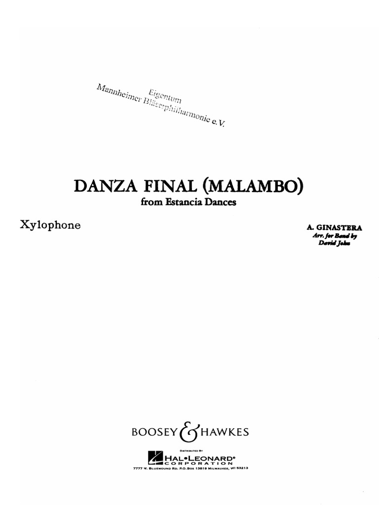 Ginastera - Danza Final - Perc3 | PDF