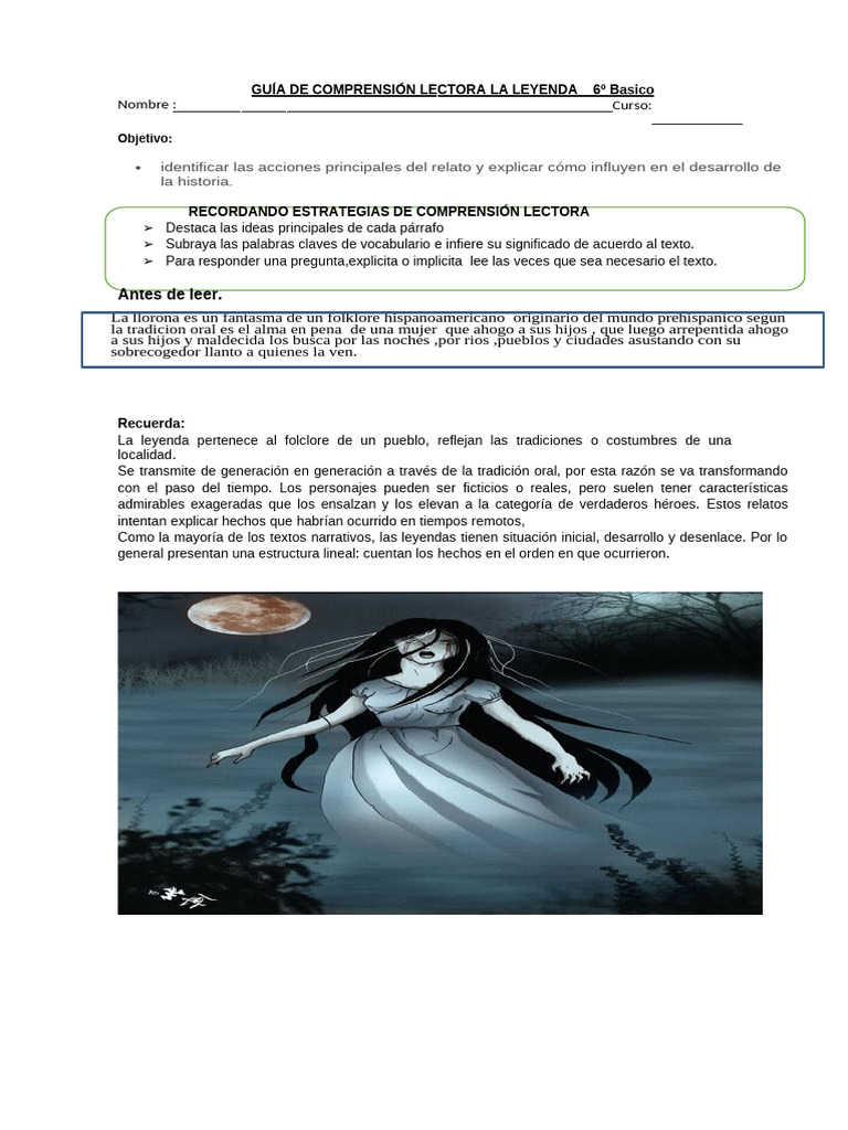 Guia de La Leyenda La Llorona (1) Lista | PDF