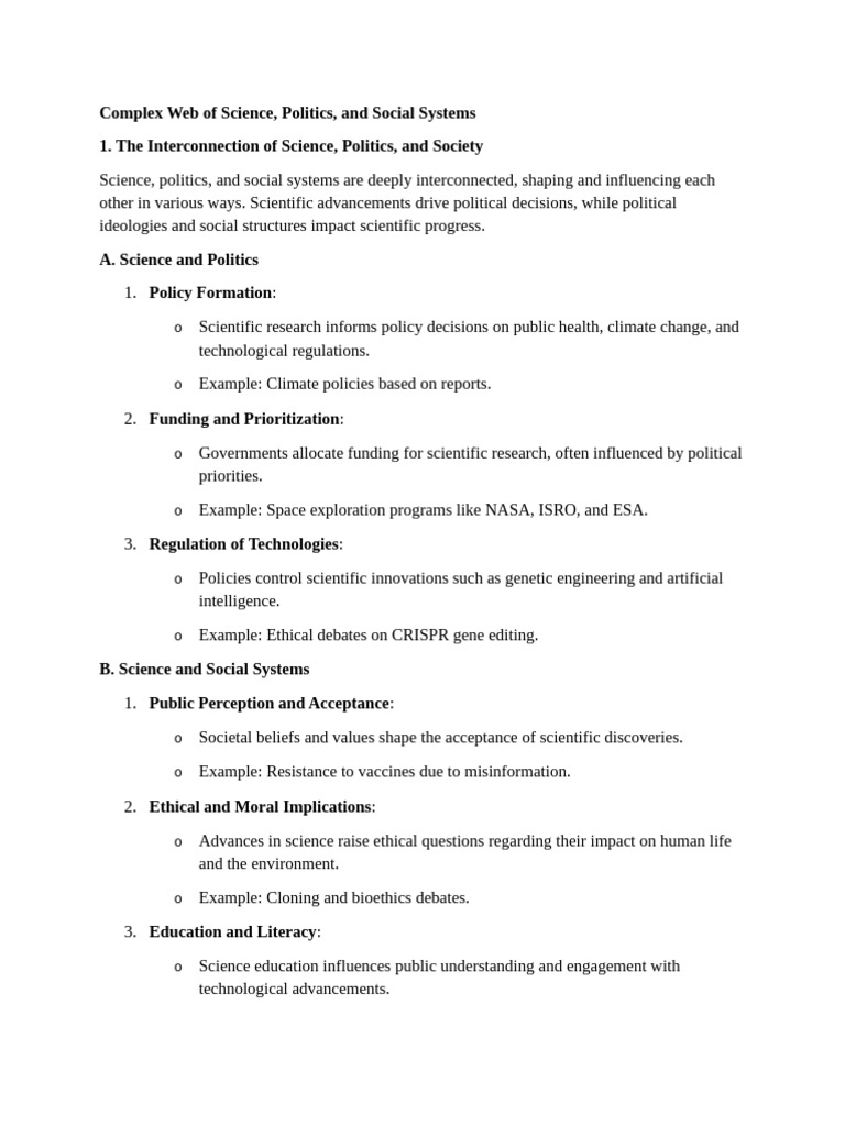 Science, Politics, and Society Interconnected | PDF | Science | Space ...