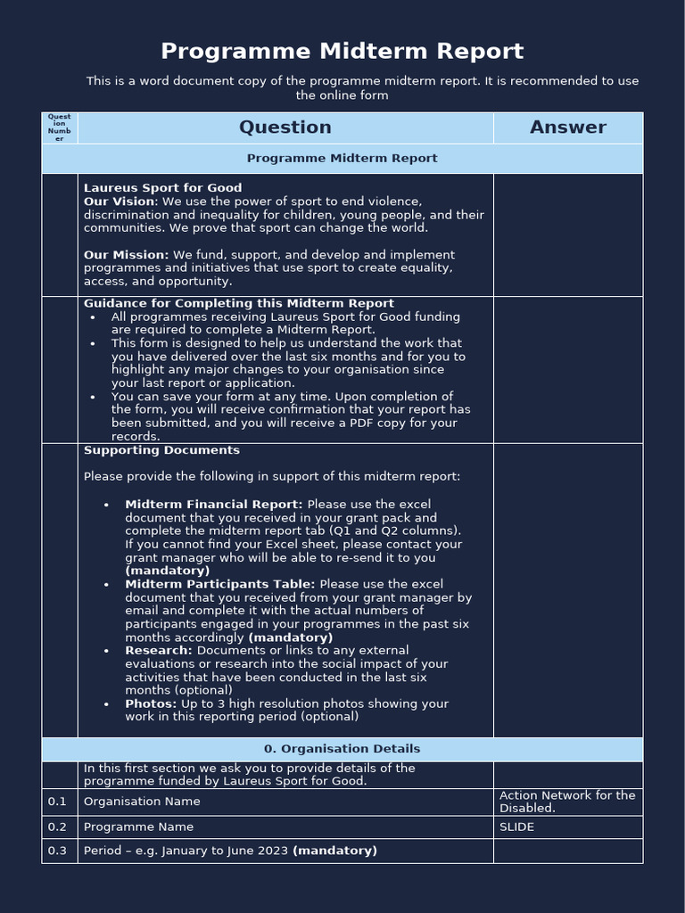 Programme Midterm Report | PDF | Mentorship | Disability