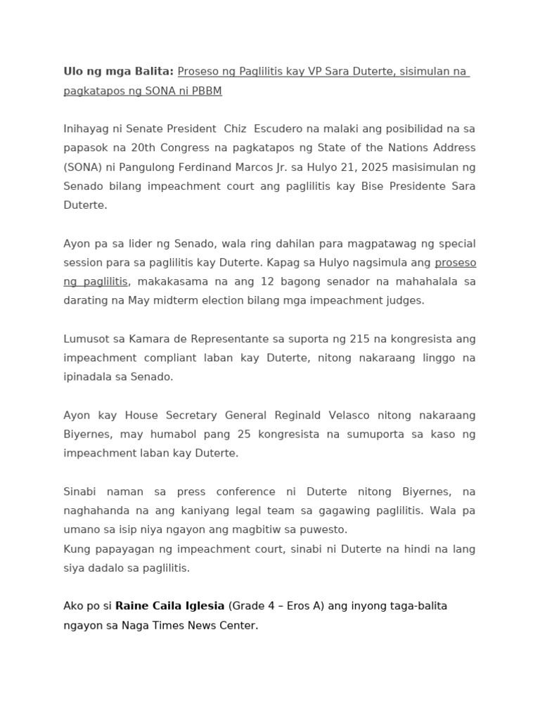 Balita PT-Filipino | PDF