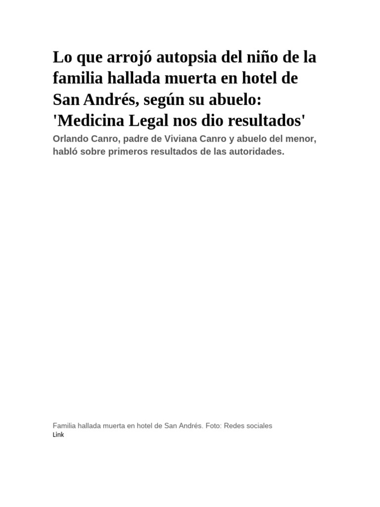Autopsia del niño de la familia Canro | PDF