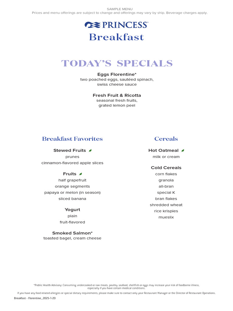 Main Dining Room Breakfast Menu | PDF | Salad | Bacon