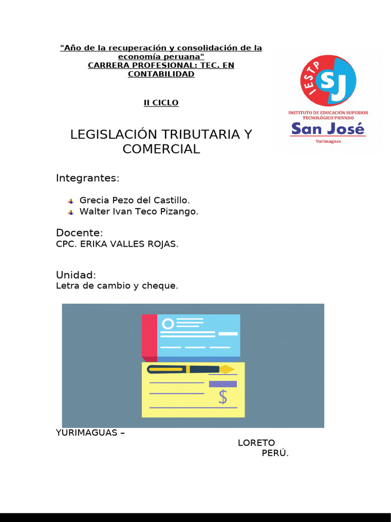 Letras de Cambio y Cheque | PDF | Cheque | Pagaré