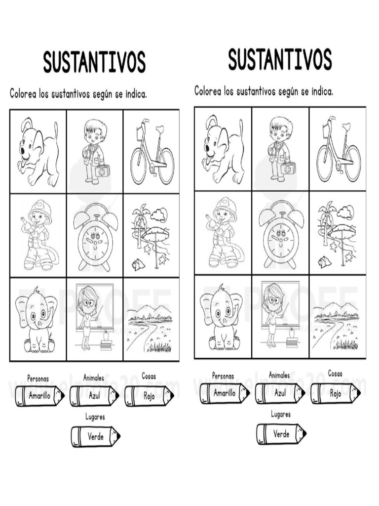 Sustantivos (Colorear) | PDF