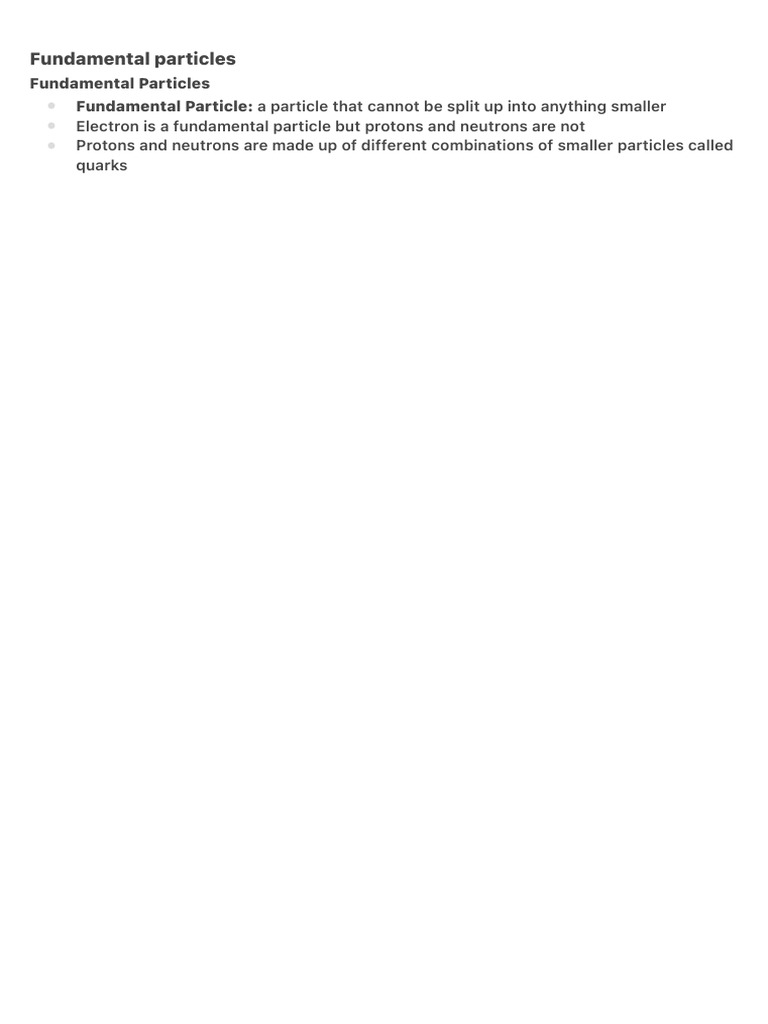 Fundamental Particles | PDF